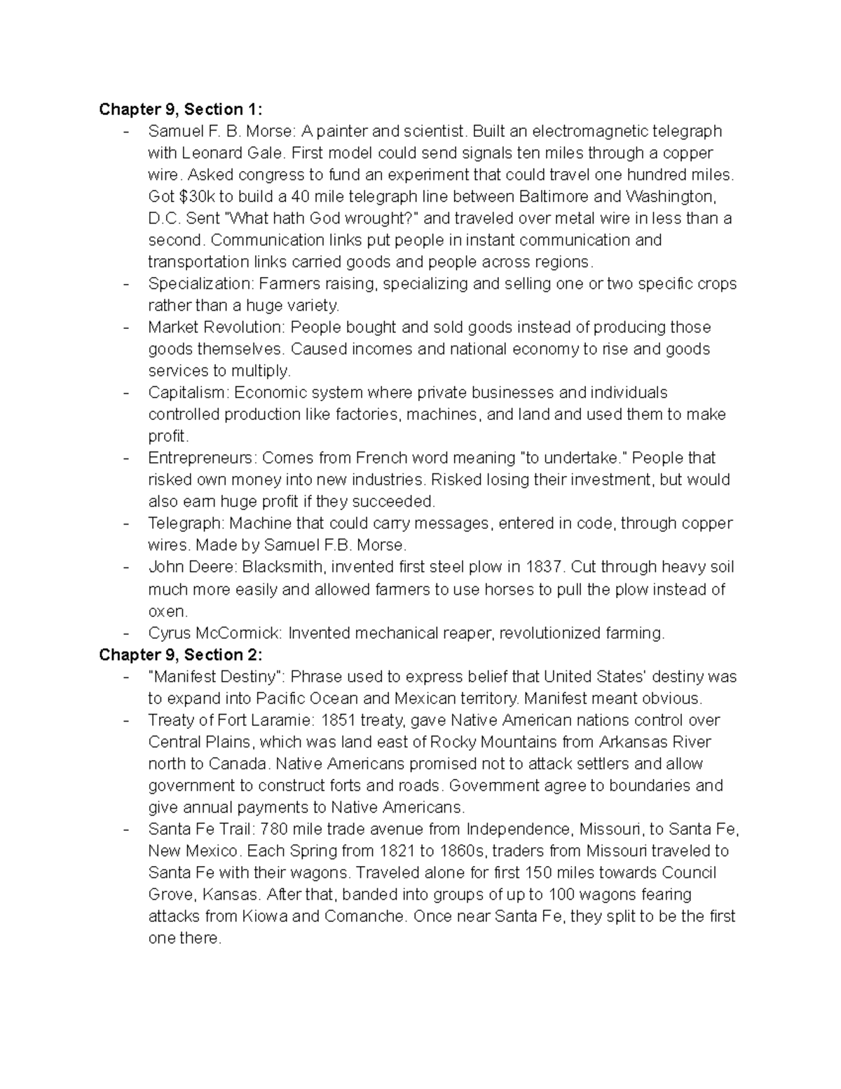 Chapters 9-12 Key Terms & Concepts for History Study Guide - Studocu
