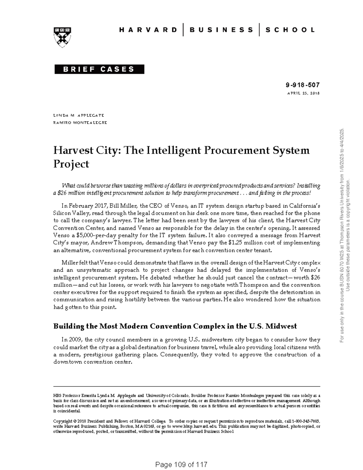 BUSN 6070 W25: Harvest City Intelligent Procurement System Case Study ...