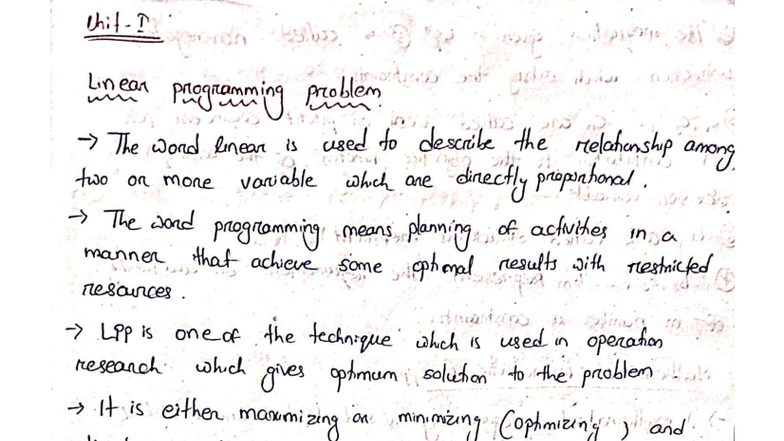 DSE 1 AP - Linear Programming Problem Overview and Solutions - Studocu
