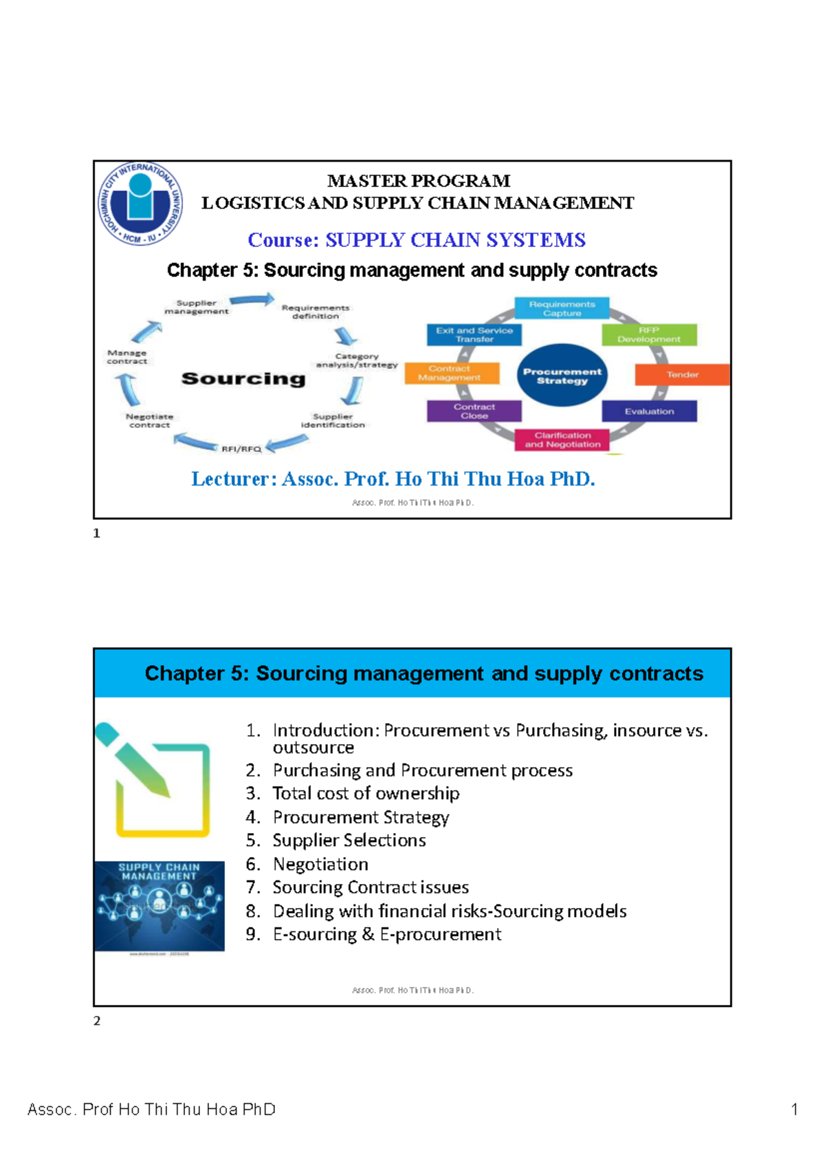 Supply Chain Systems (SCM) - Chapter 5: Sourcing Management & Contracts ...