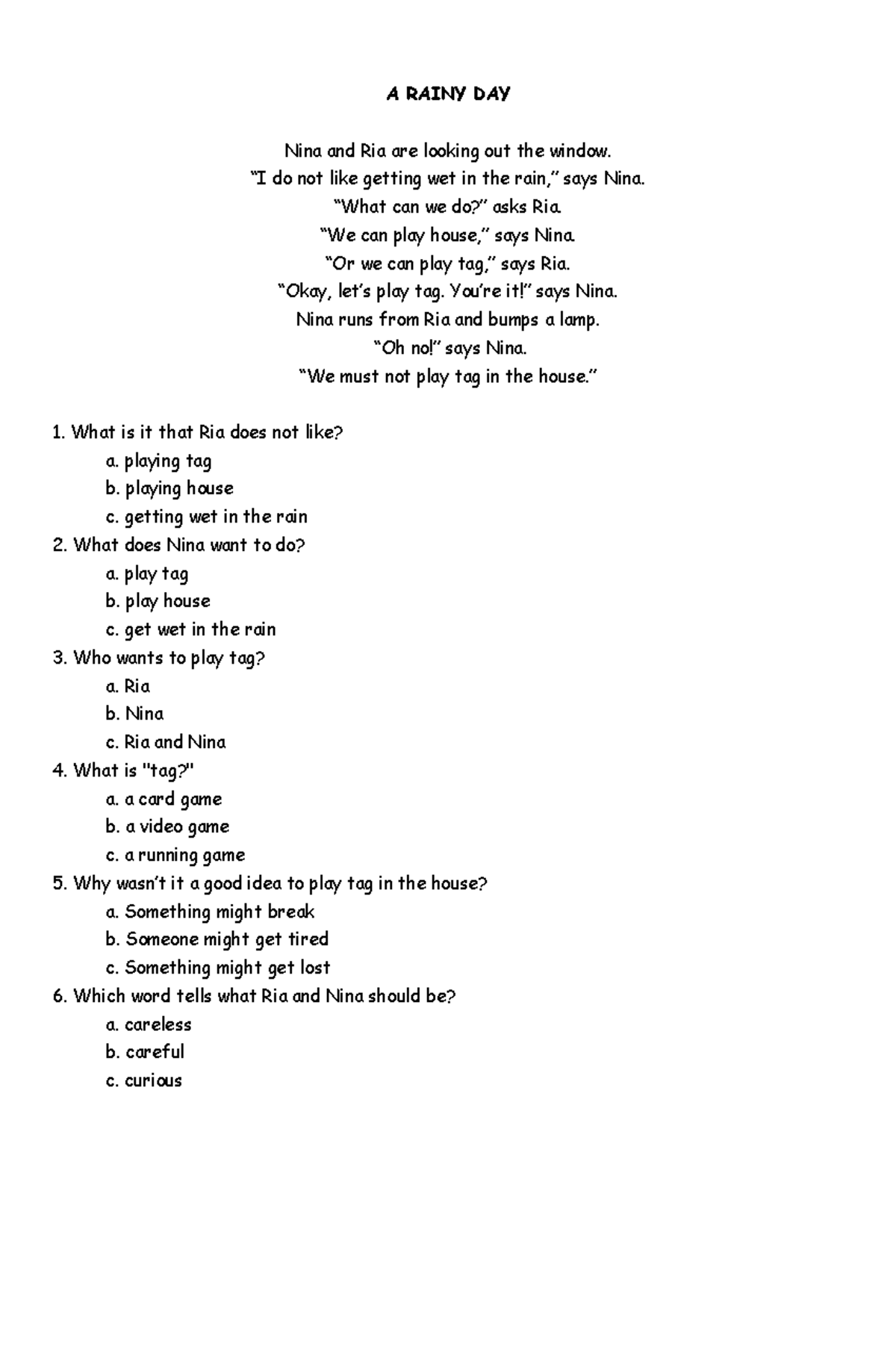 Phil iri Reading Passage: Engaging Stories and Comprehension Questions ...