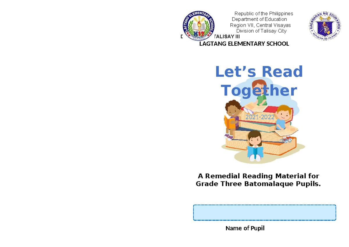 Reading Booklet 1: Remedial Reading Material for Grade 3 Pupils - Studocu
