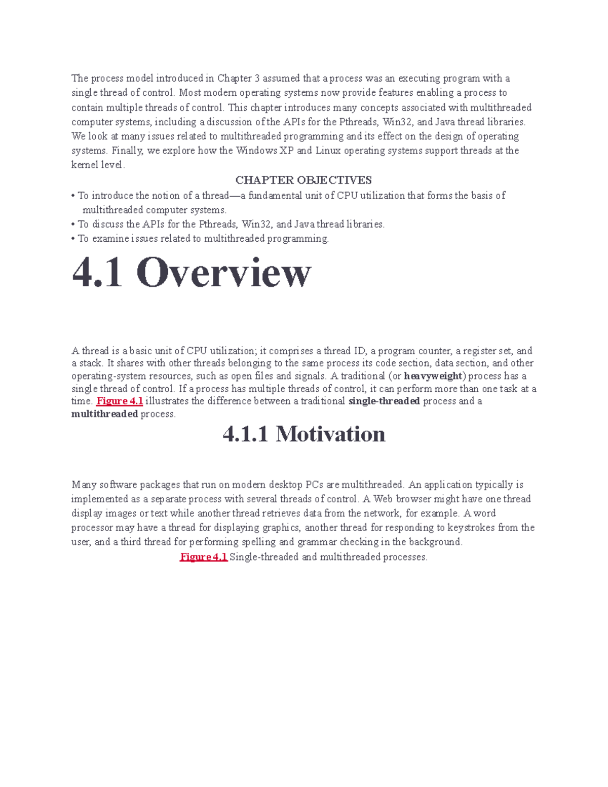 Multithreading Concepts and APIs in OS (CS101 - Chapter 4) - Studocu