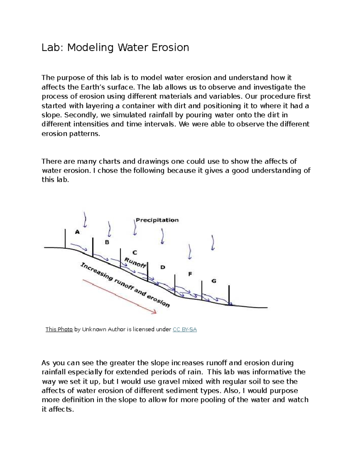 SCI101 Lab: Understanding Water Erosion Through Modeling Experiments ...