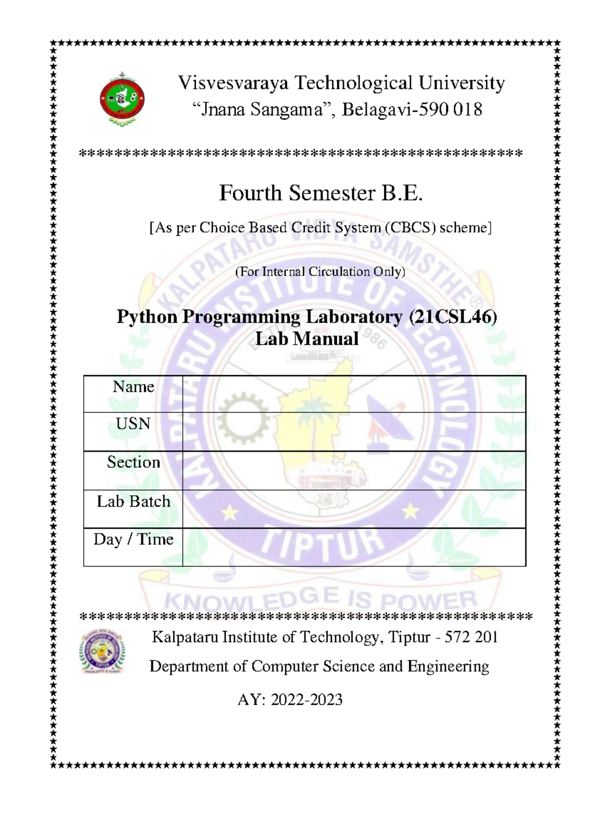 BDS306B Python Programming for Data Science Lab Manual - Studocu