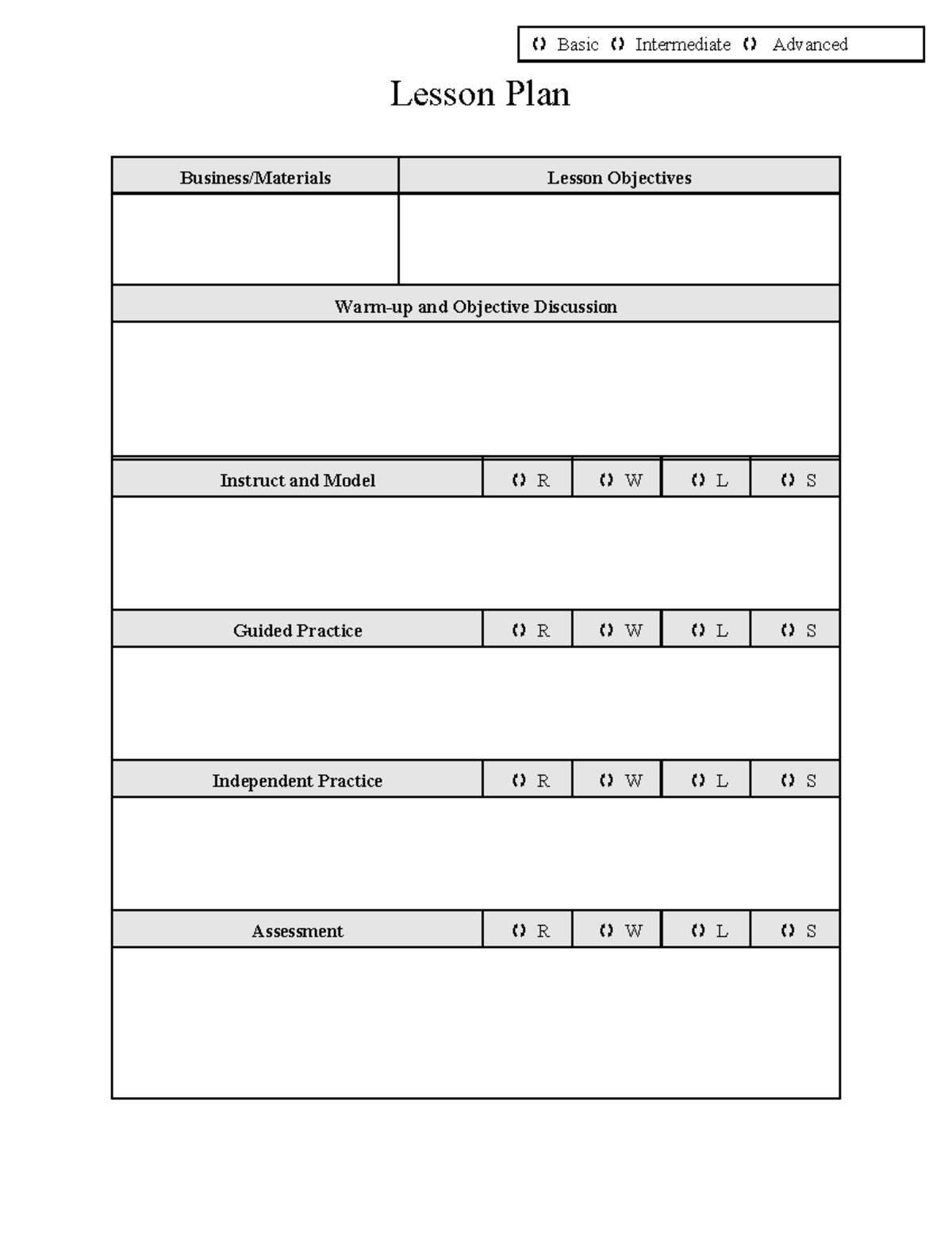 Lesson-Plan-Template - Ngôn ngữ Trung - Lesson Plan Business/Materials ...
