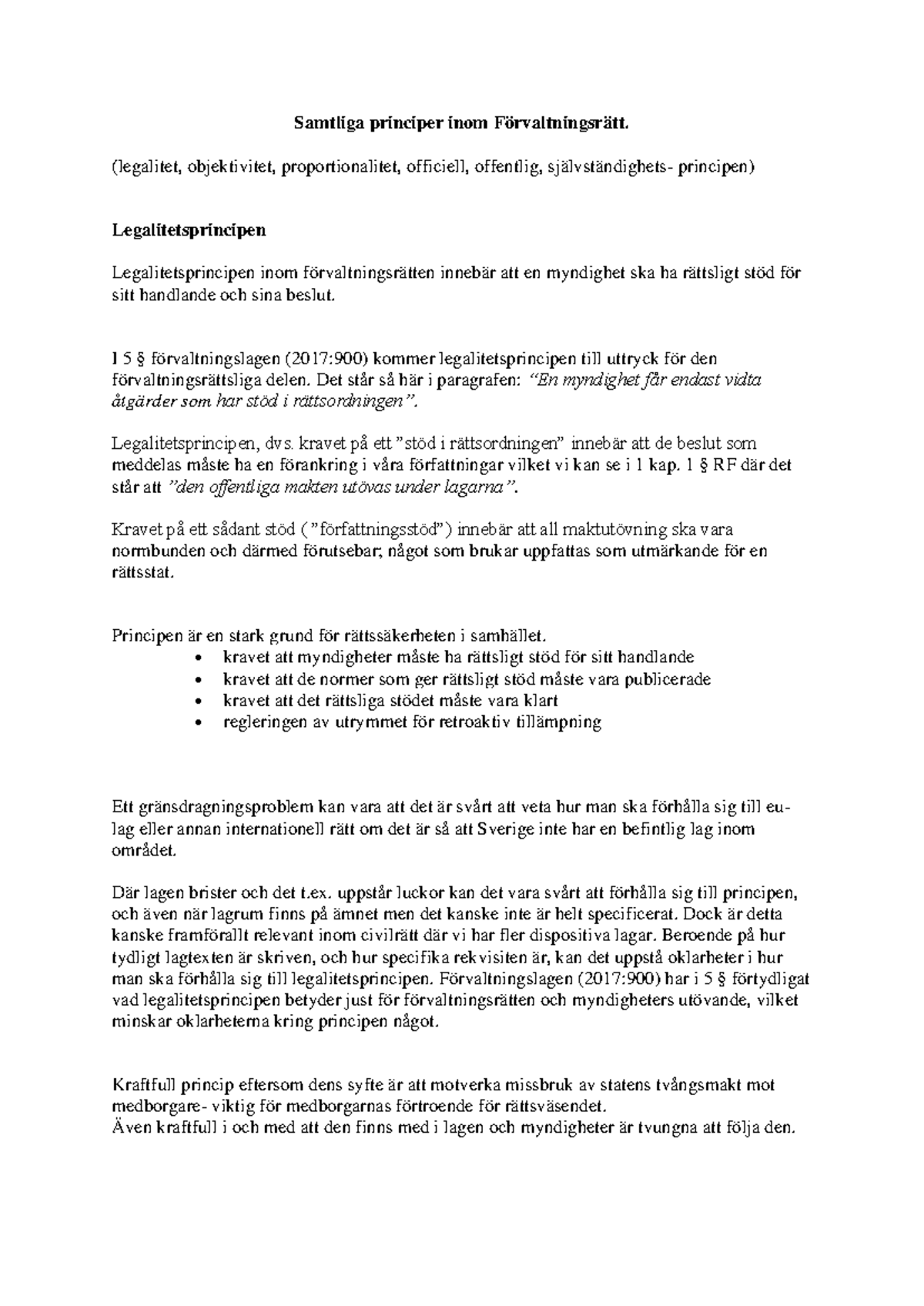 Principer inom Förvaltningsrätt: En Utforskning av Legalitet och ...