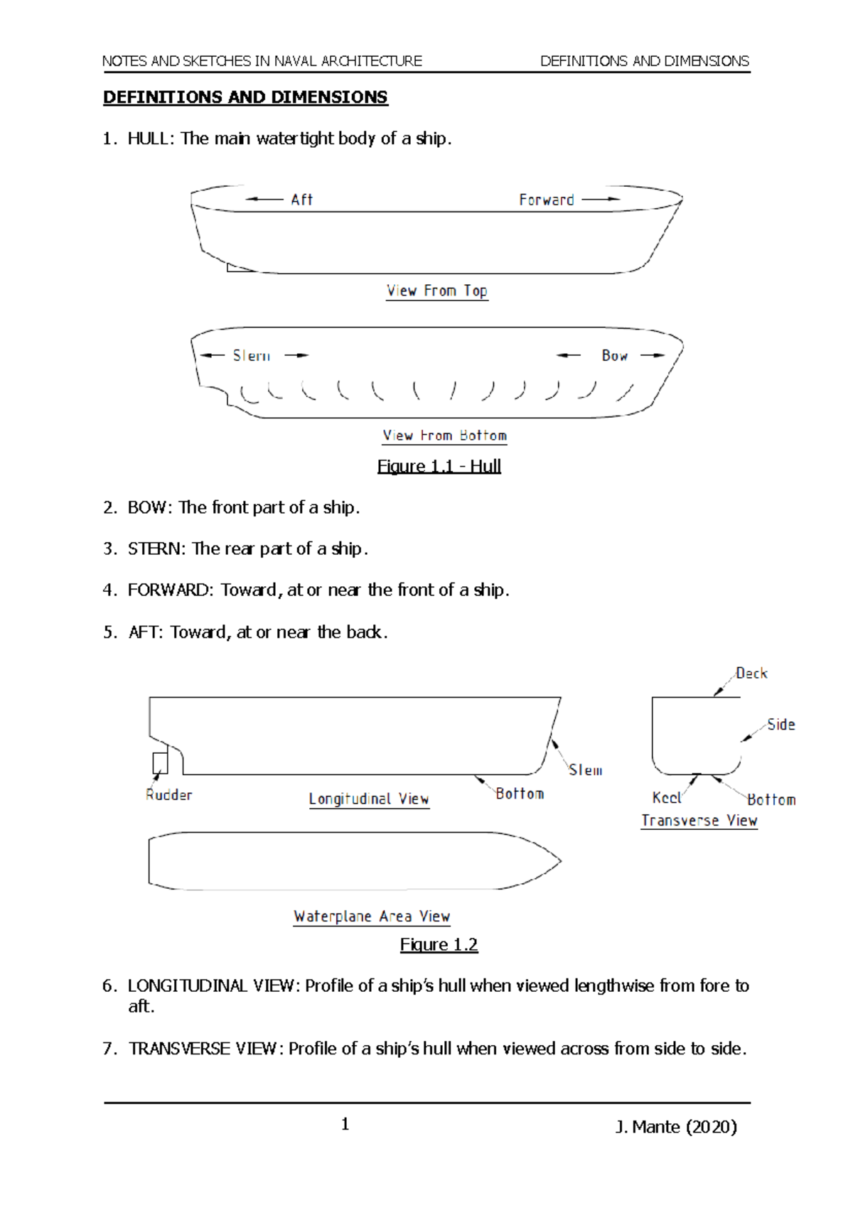 Naval Architecture: Key Definitions and Dimensions Explained - Studocu