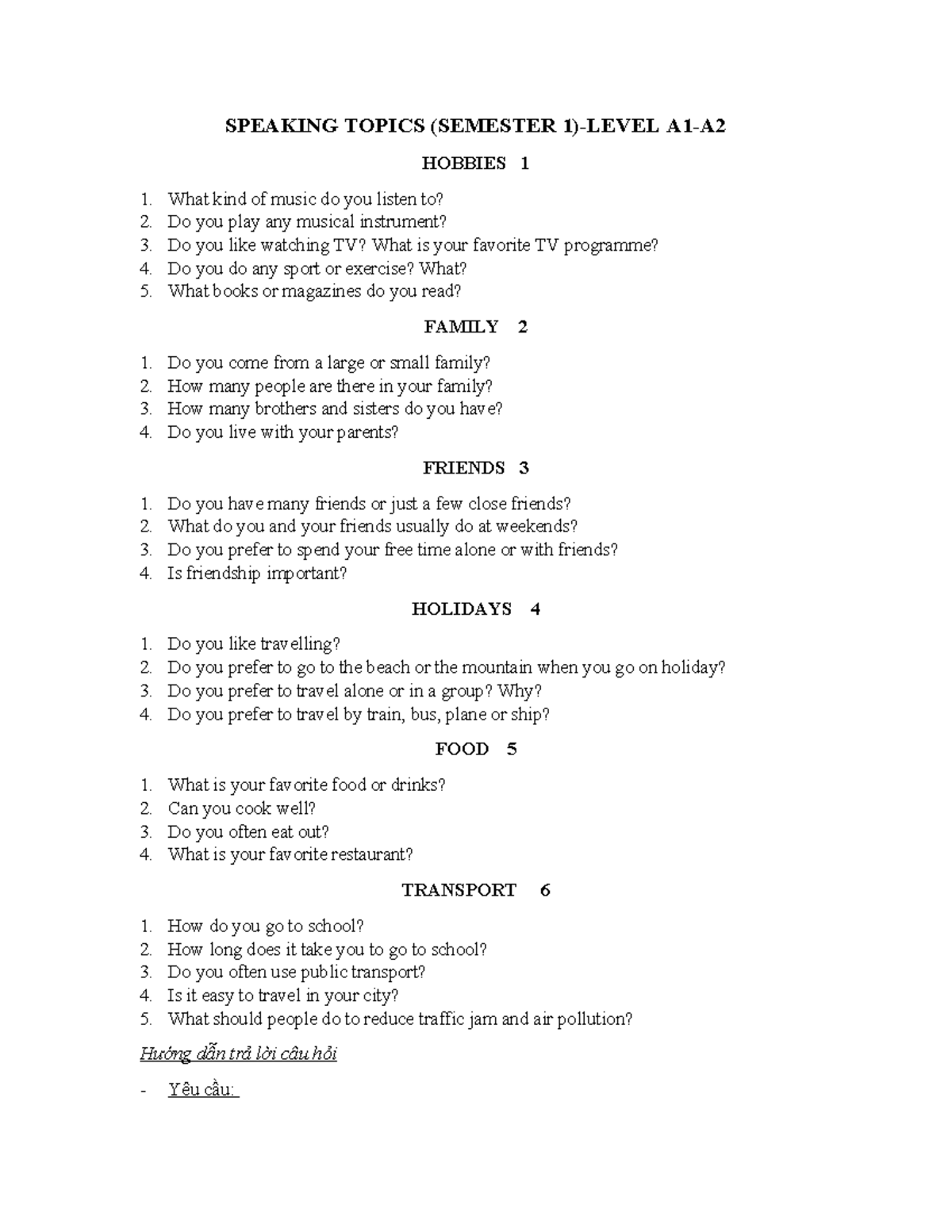 Speaking Topics.TA1 - Summary English Language Teaching - SPEAKING ...