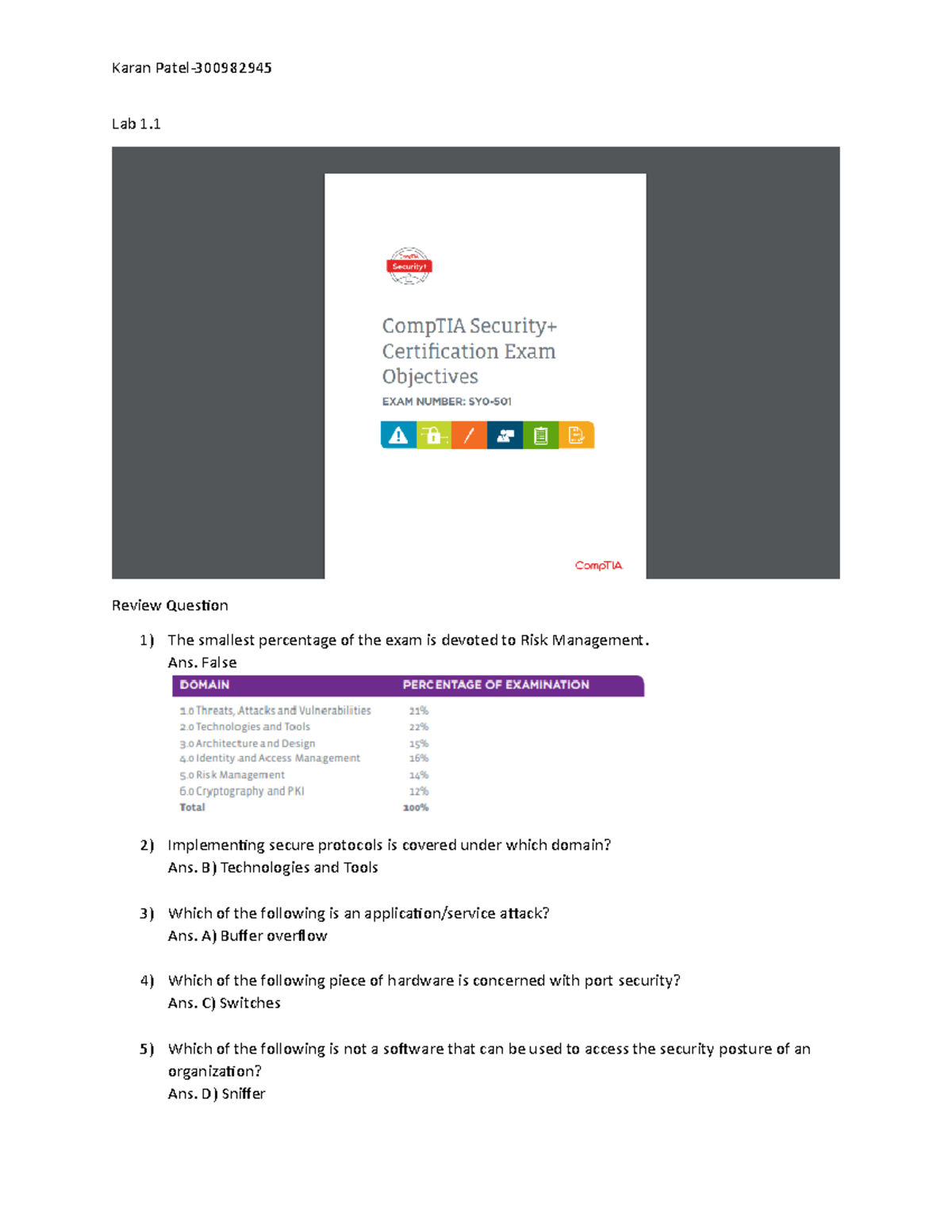 Lab 1: Network Security Review Questions and Answers - Studocu