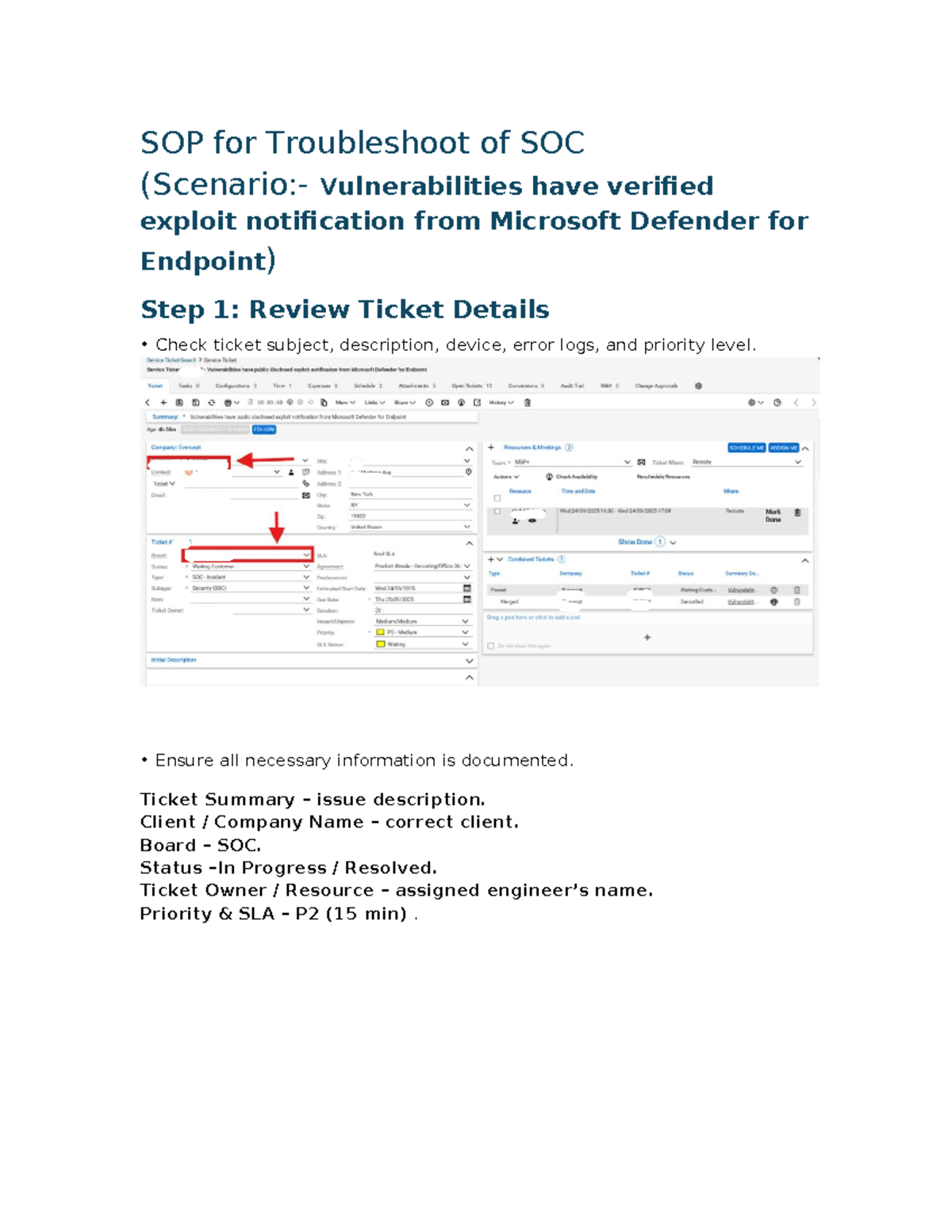 SOP for Troubleshooting SOC Vulnerabilities - Microsoft Defender ...