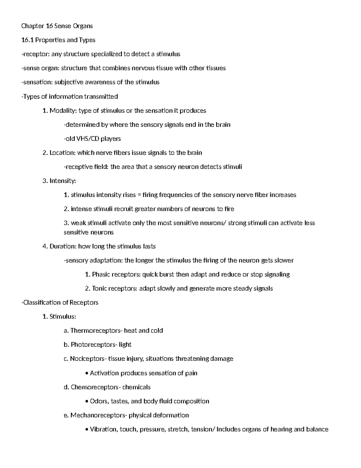Chapter 16: Sensory Organs and Their Functions in Human Physiology ...