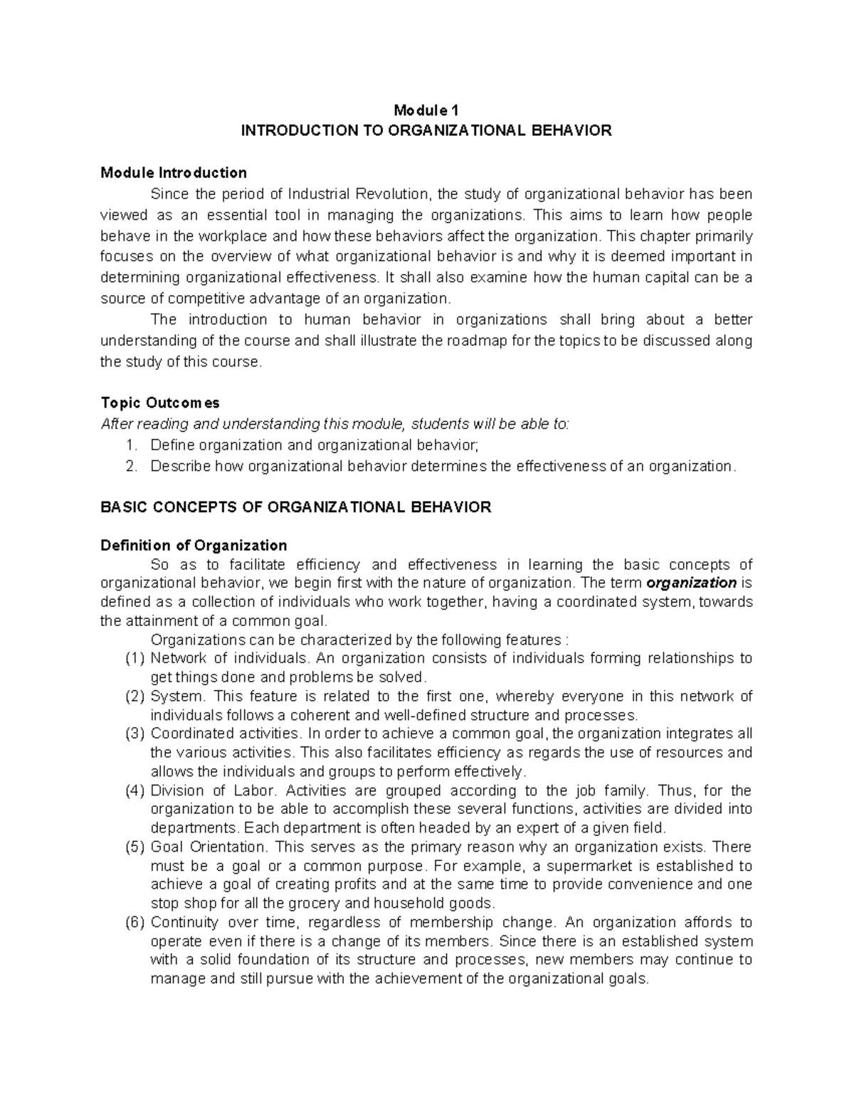 Defining Organizational Behavior - Defining Organizational Behavior ...