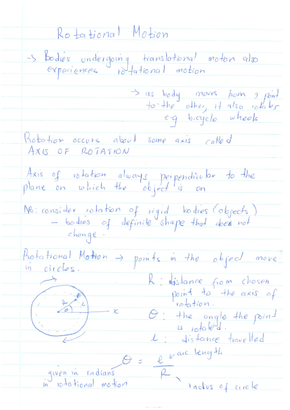 Rotational Motion - Key Concepts and Equations (PHYS 101) - Studocu
