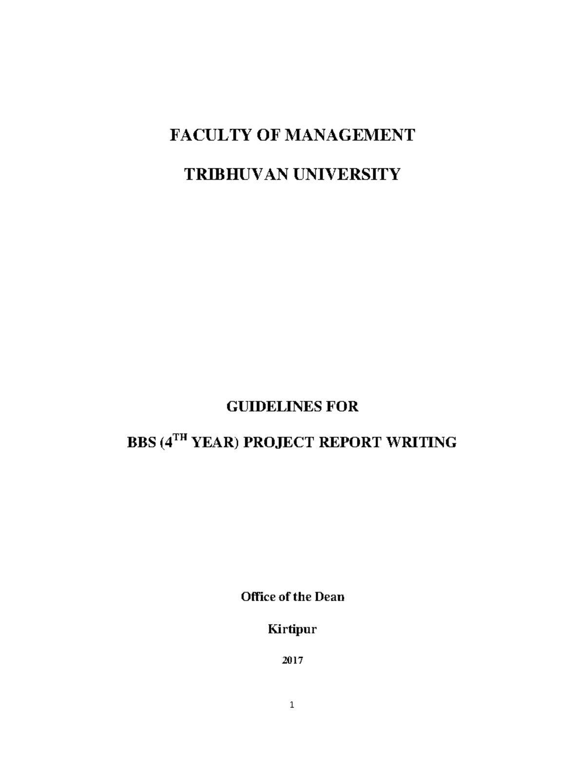 BBS 4th Year Project Report Writing Guidelines (MGT 401) - Studocu