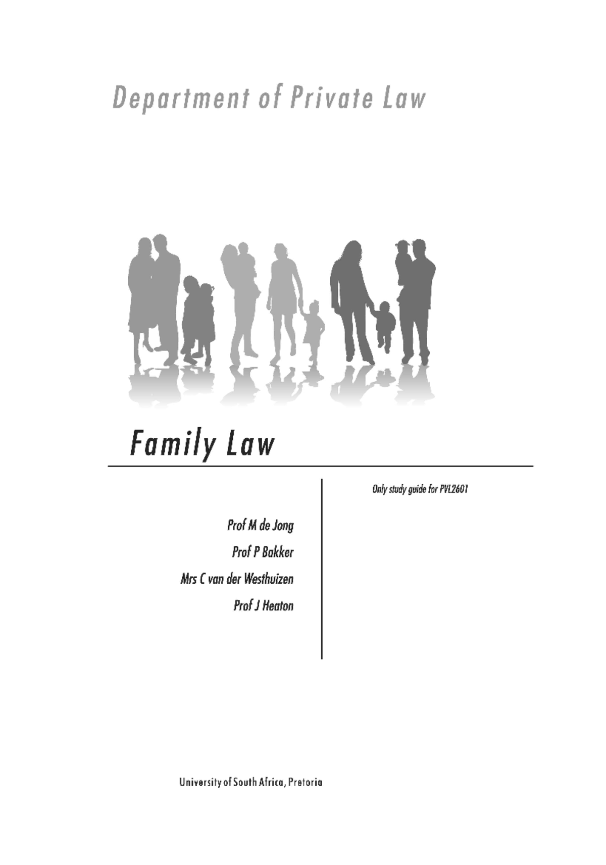 PVL2601 Family Law Study Guide - Key Concepts & Requirements - Studocu