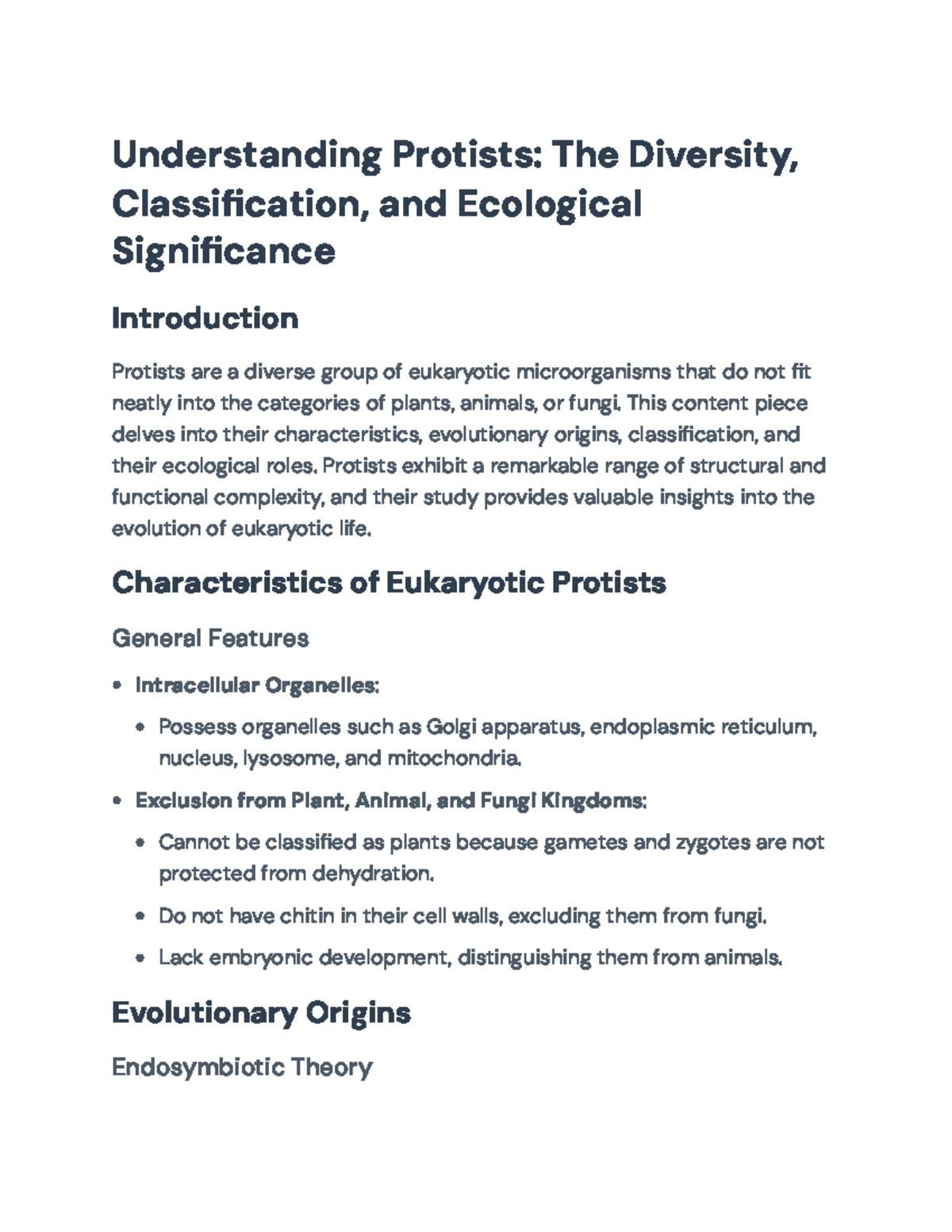 Understanding Protists: Diversity, Classification, and Ecology ...