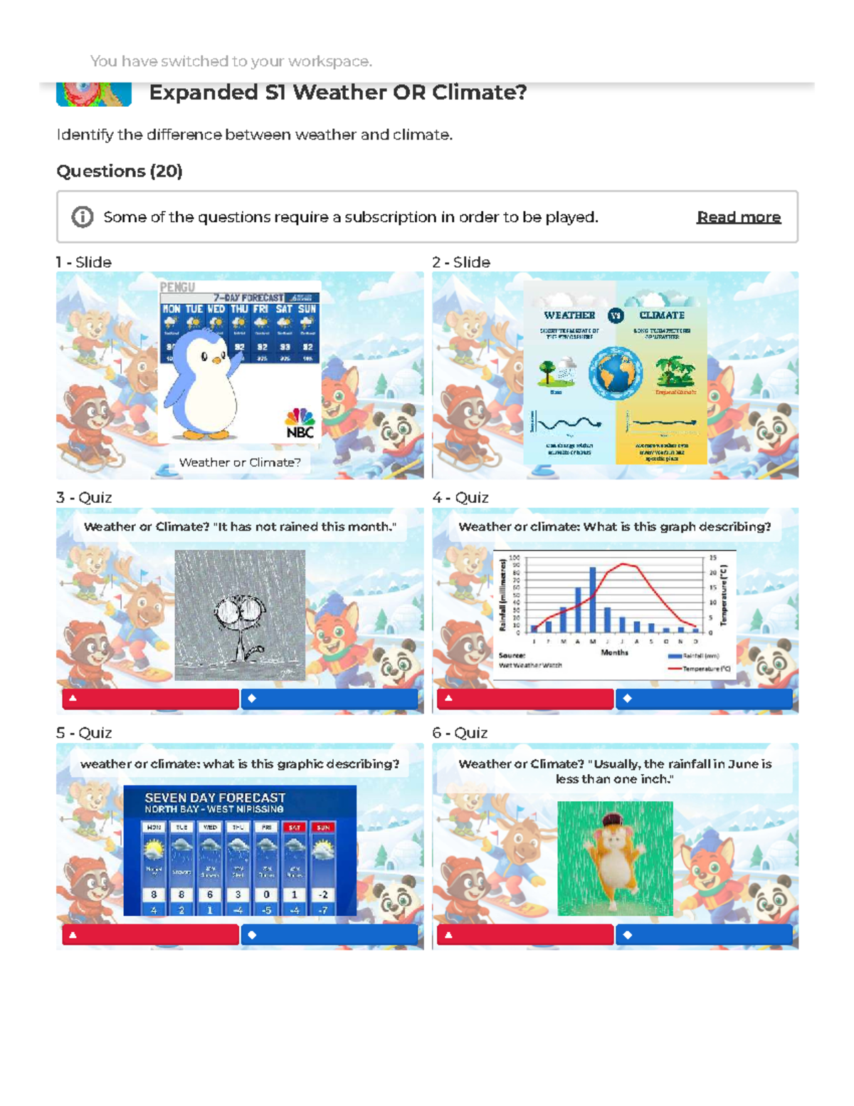 Expanded S1 Weather vs Climate Quiz Questions (20) - Kahoot - Studocu