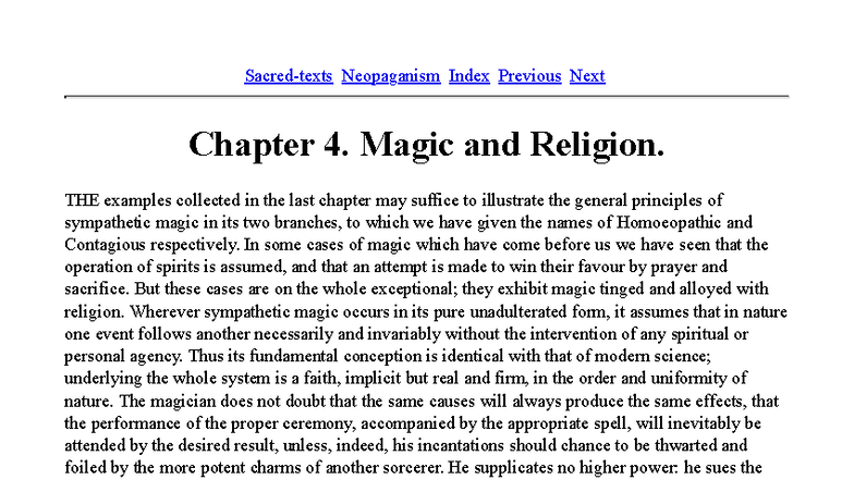 Golden Bough (Chapter 4): Magic and Religion Analysis - Studocu