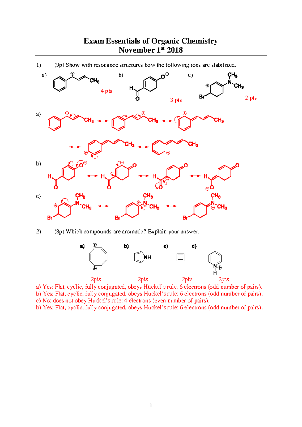 181101 Final Exam Essentials of Organic Chemistry Answers - Studeersnel