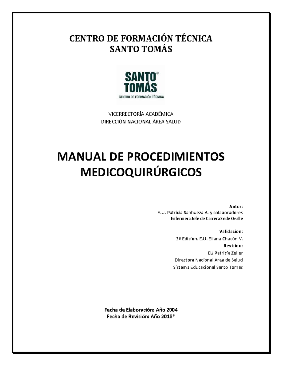 Manual de Procedimientos Médico-Quirúrgicos: 3ª Edición 2018 - Studocu