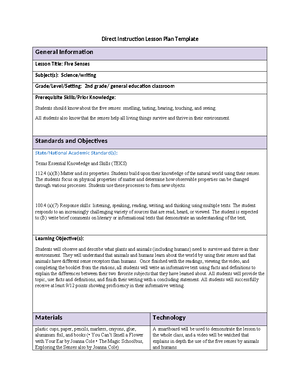 Task 2 D010 - Task 2 - Direct Instruction Lesson Plan Template General ...
