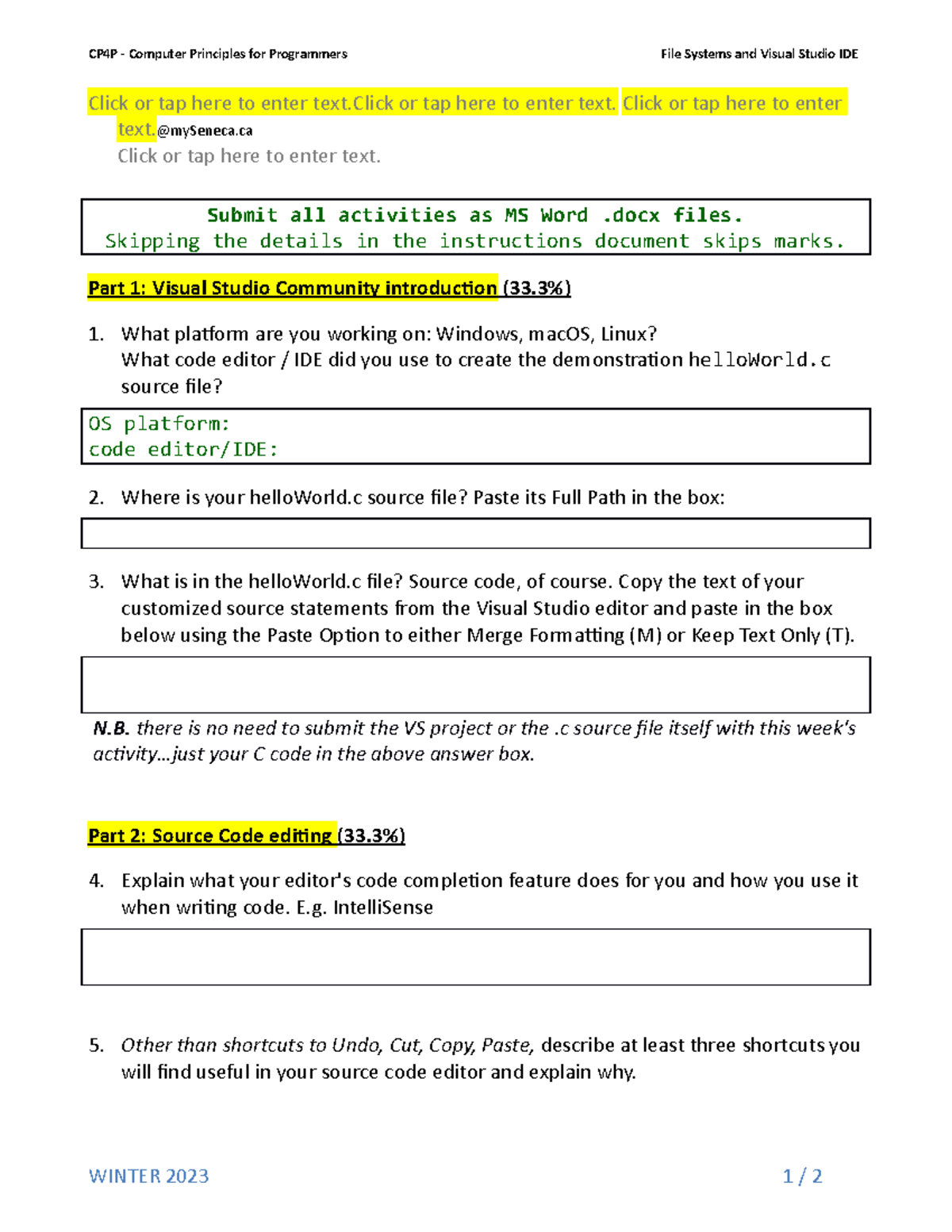 CP4P Introduction-Activity-Answers - CP4P - Computer Principles for Programmers File Systems and ...