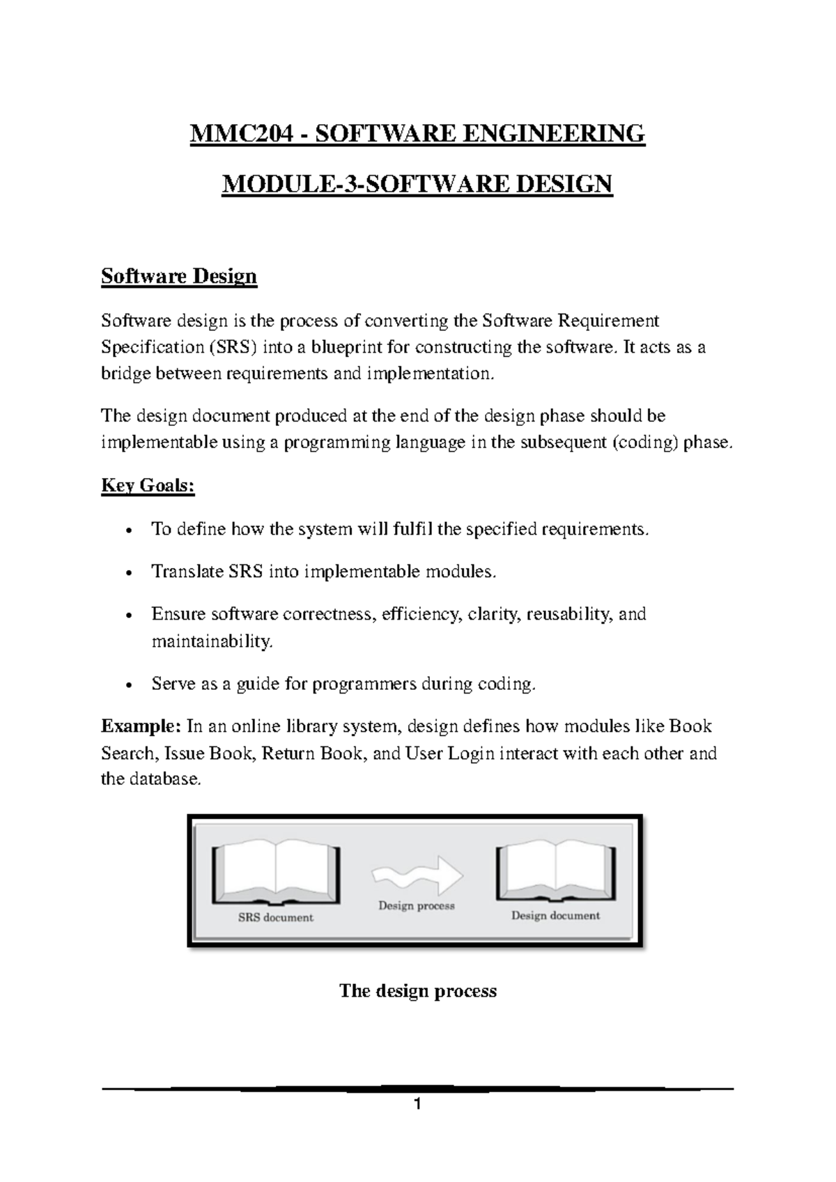 MMC204 SE Module-3 Notes: Software Engineering Design Principles - Studocu