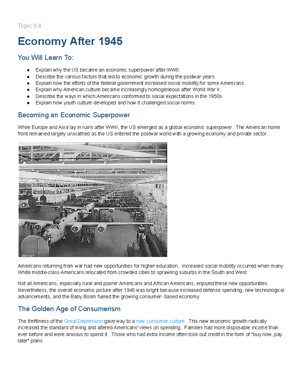 Unit 8: Economic Prosperity & Social Changes in 1950s America - Studocu