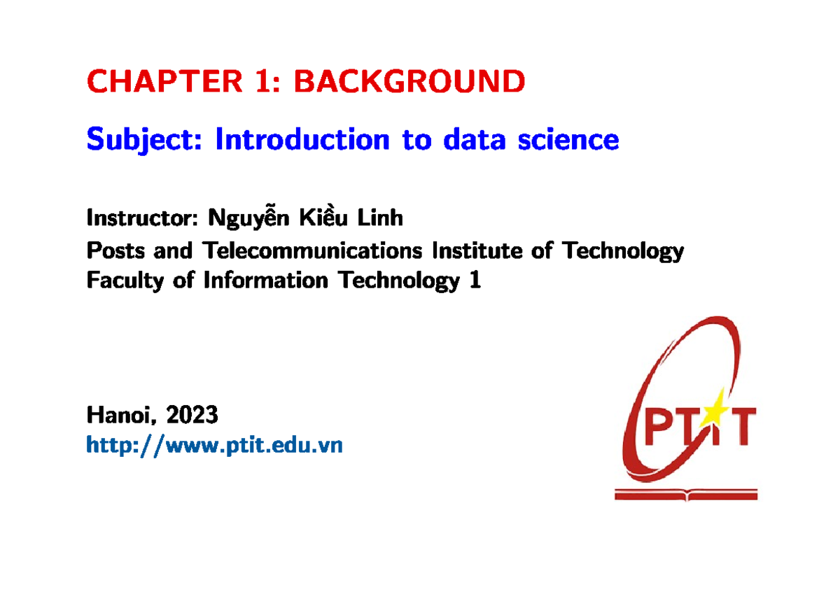 CHAPTER 1: REVIEW OF LINEAR ALGEBRA IN DATA SCIENCE PTIT - Studocu