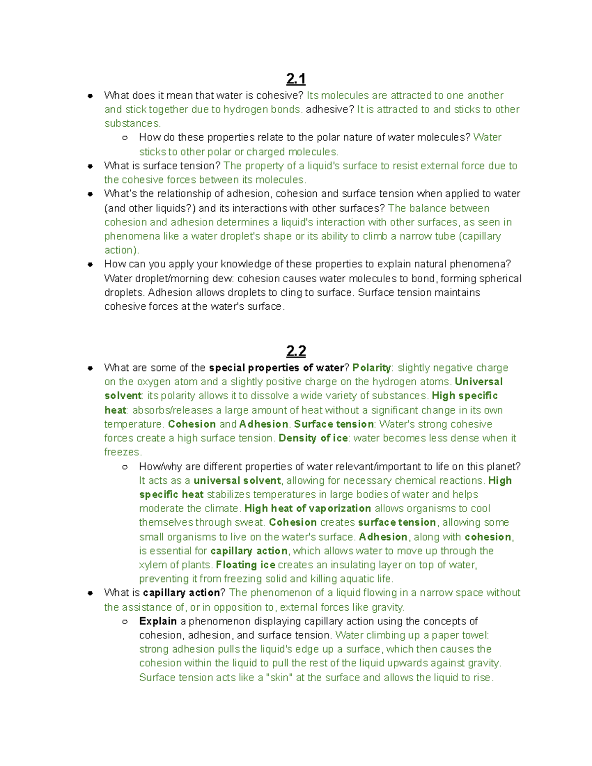 Biology Unit 2 Study Guide: Matter & Energy Transformations - Studocu