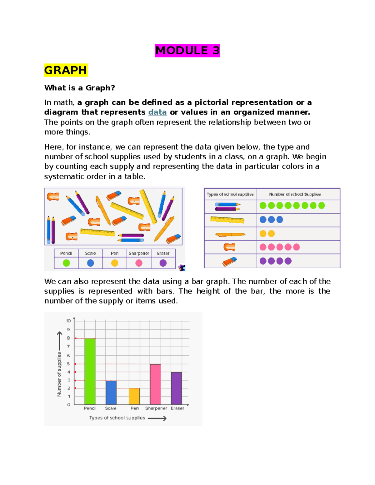 MODULE 3: Understanding Graphs and Their Types in Math - Studocu