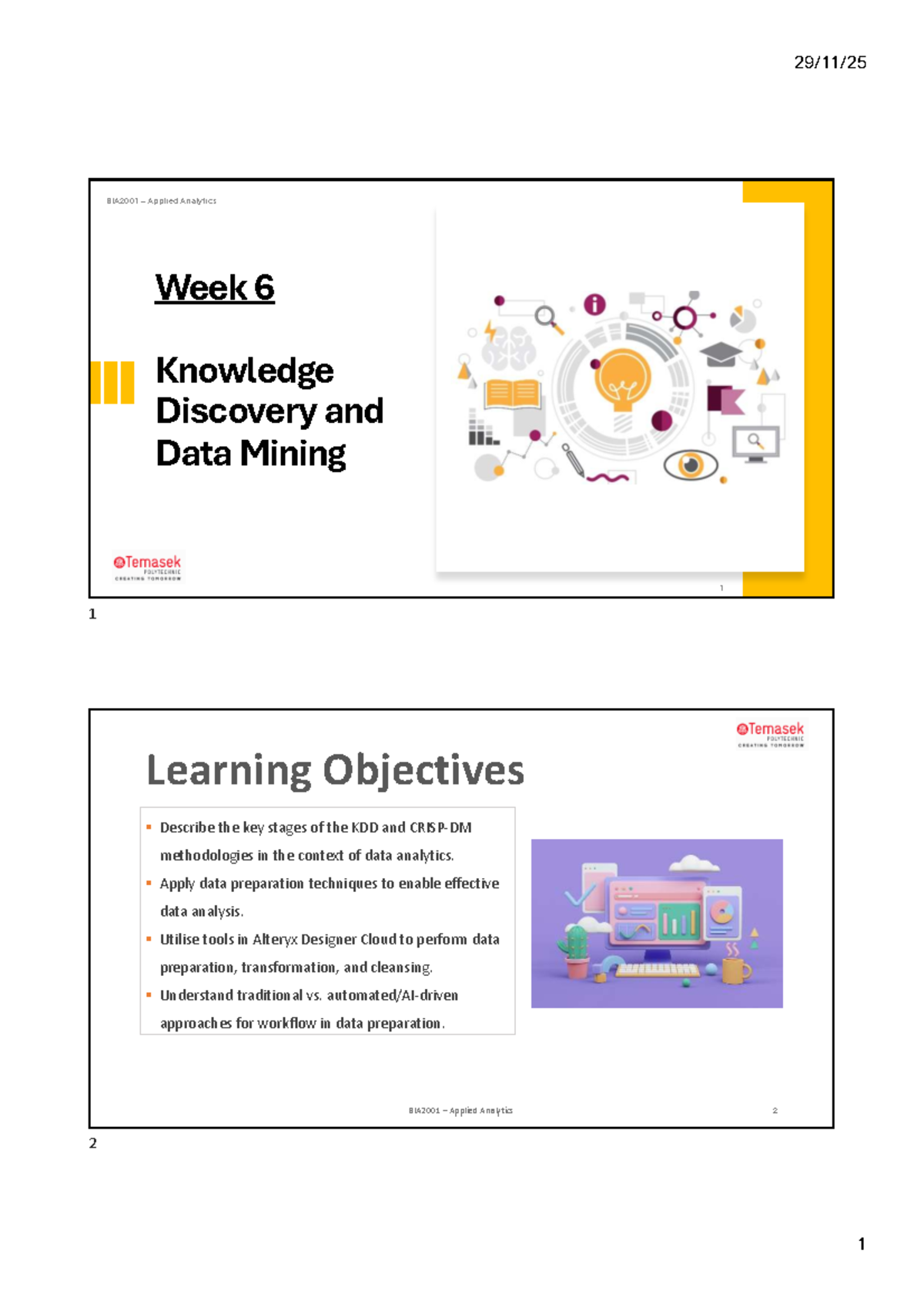 BIA2001 Applied Analytics Week 6: Knowledge Discovery & Data Mining ...