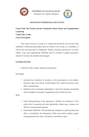 Teaching Profession Module 2 - Unit 2 THE TEACHER AS A PROFESSIONAL AND ...