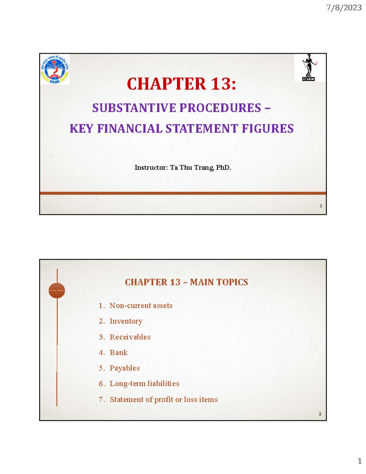 Chapter 13 - Substantive Procedures in Auditing - Key Topics Overview ...