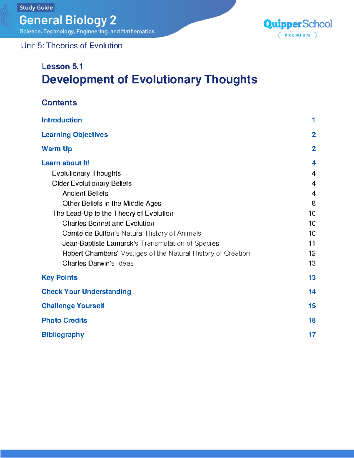 Unit 5: Theories of Evolution Lesson 5.1 - Development of Evolutionary ...