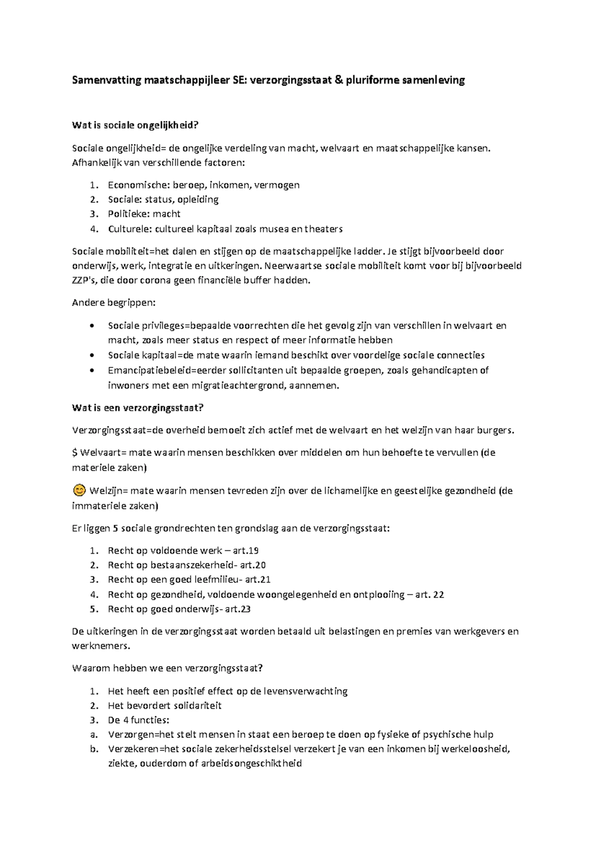 Samenvatting hoofdstuk 4 Pluriforme samenleving - Maatschappijleer ...