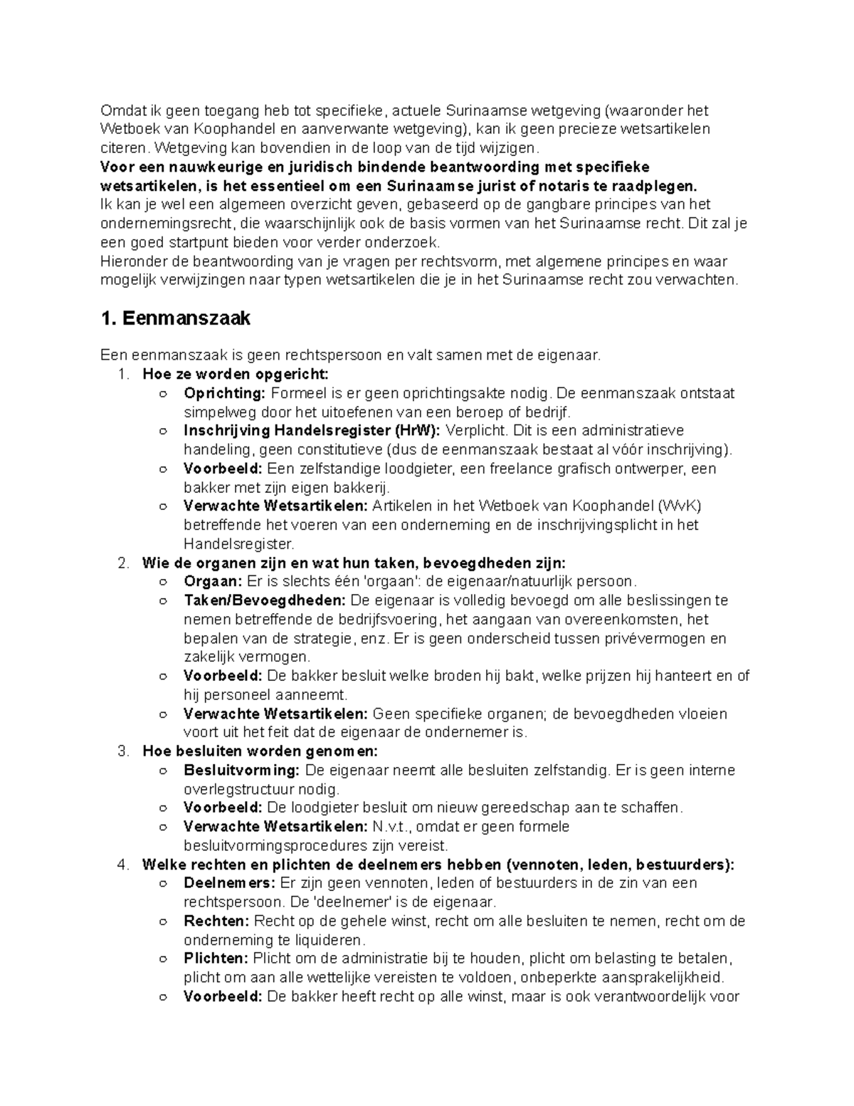 Surinaams Ondernemingsrecht: Een Overzicht van Rechtsvormen en ...