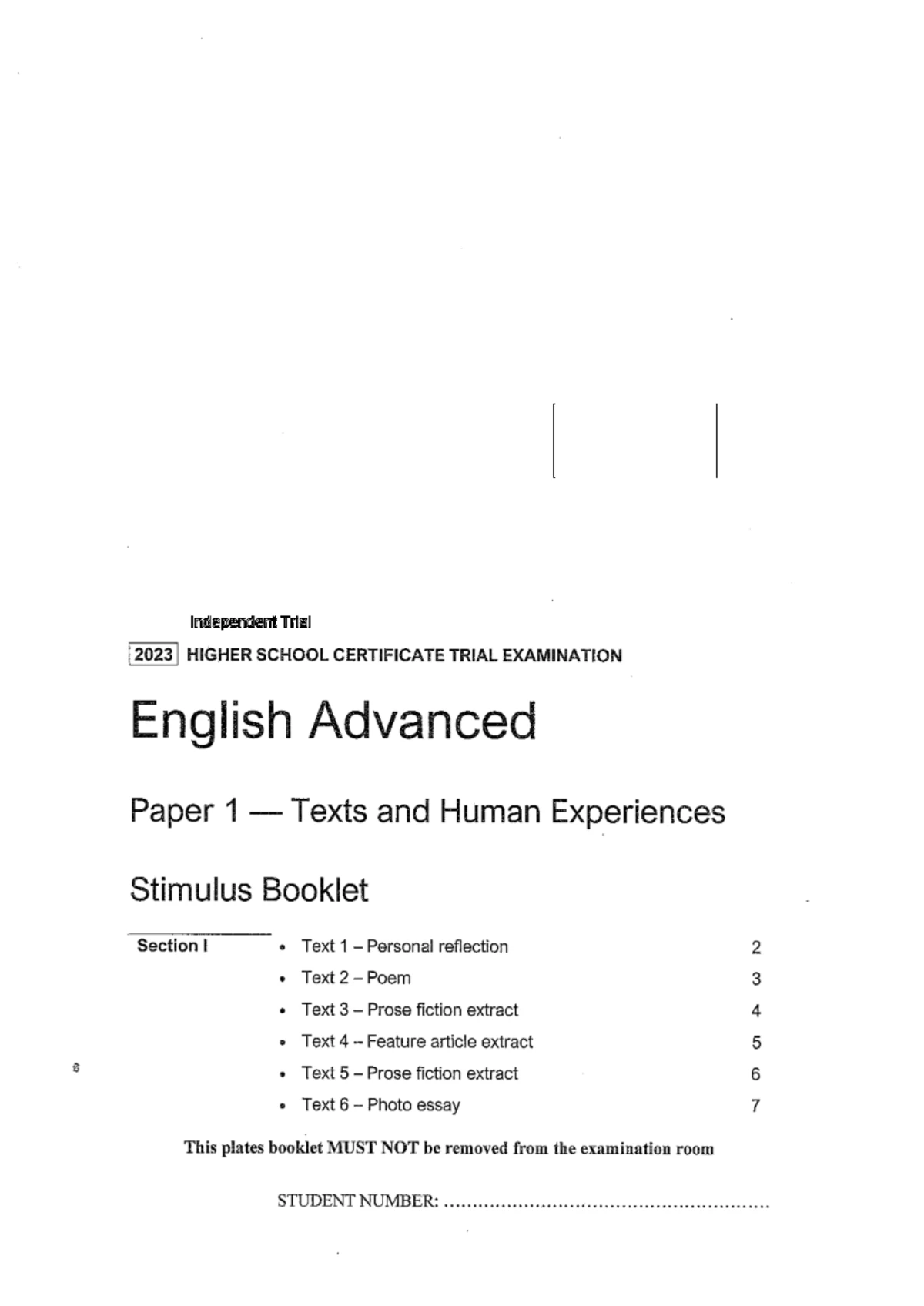 2023 HSC Trial Exam: English Advanced Paper 1 - Answers & Section II ...
