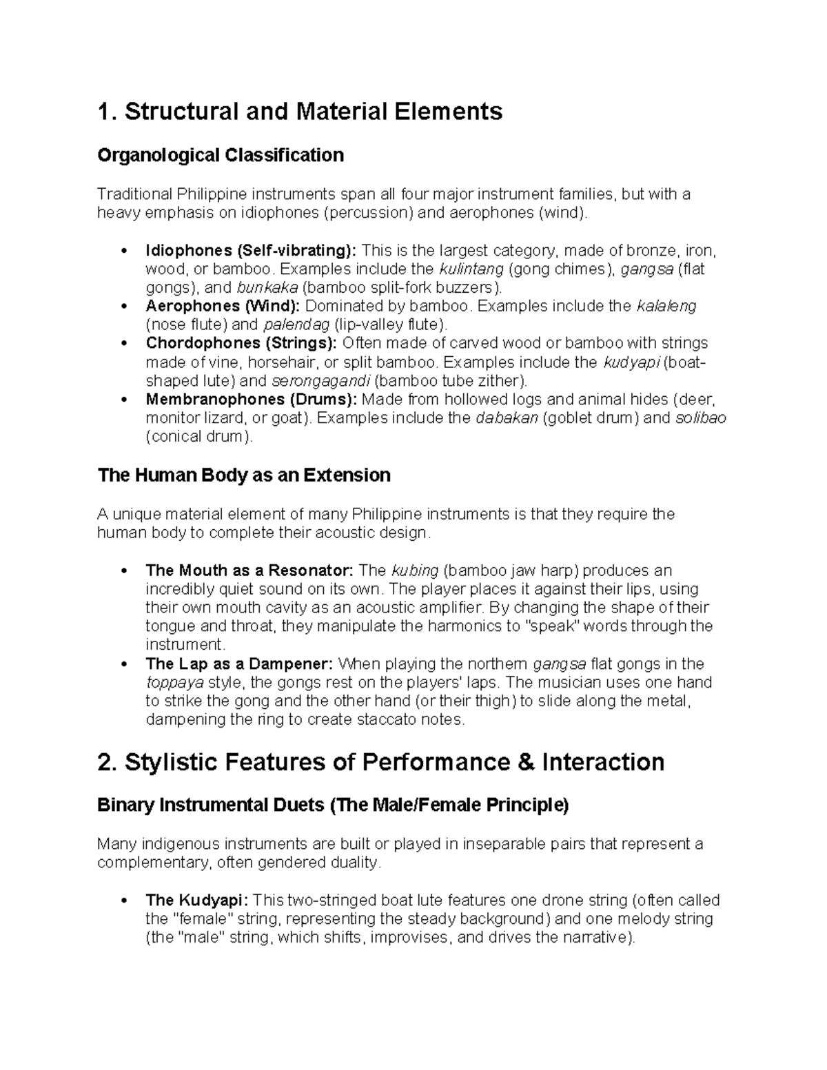 Handouts 3 - Arts: Structural and Stylistic Elements of Traditional ...