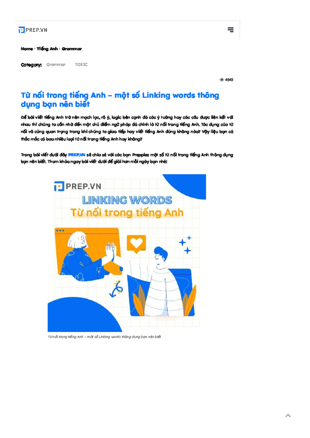 Từ Nối Trong Tiếng Anh: Các Linking Words Thông Dụng (TOEIC 4943) - Studocu