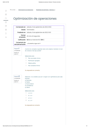 Modalidad de Exámenes SEMANA 4: Revisión y Resultados del Intento - Studocu