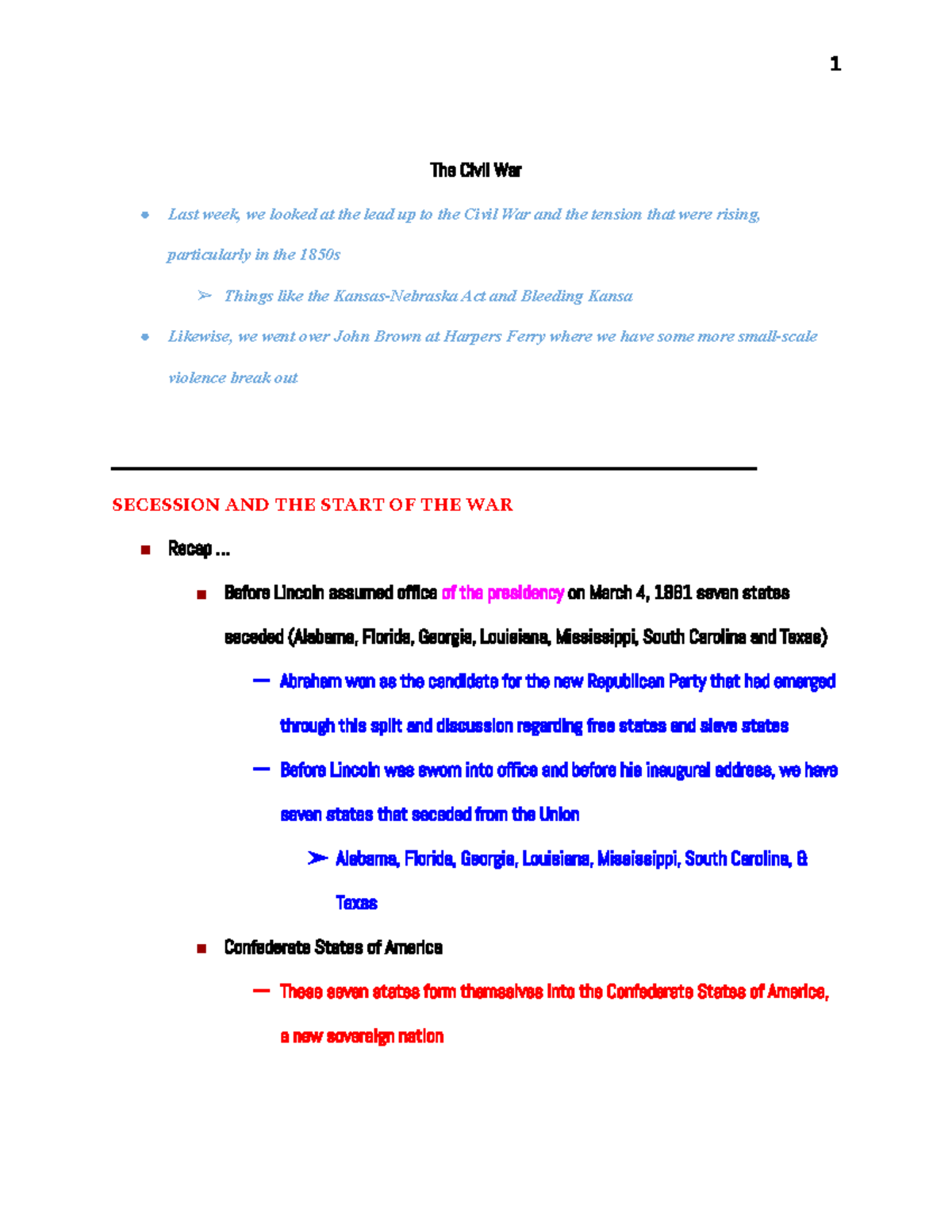 Module 15: The Civil War - Key Events, Advantages, and Emancipation ...