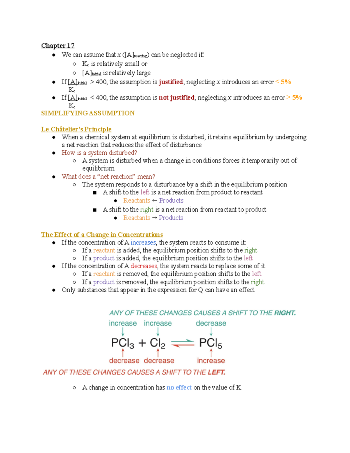 Chem 2 Exam 2 Study Guide - Chapter 17 We can assume that x can be neglected if: Kc is ...