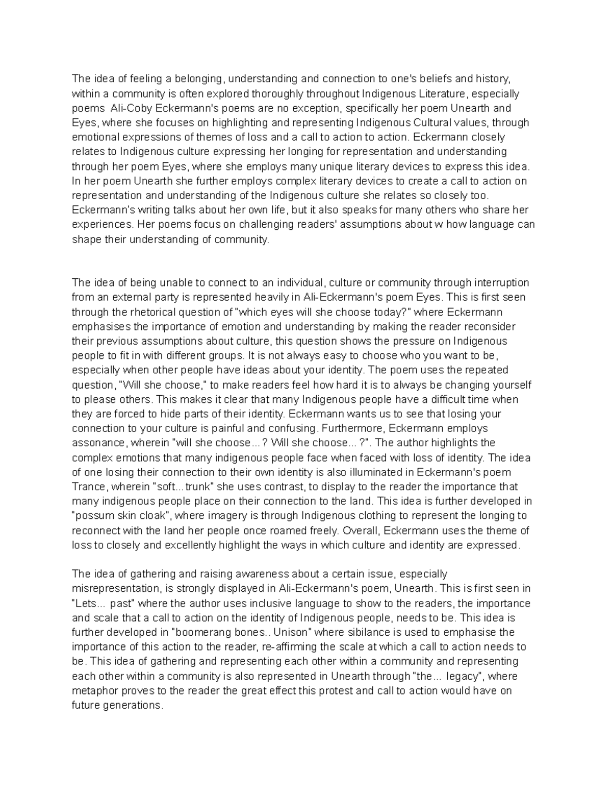 Indigenous Literature Analysis: Exploring Identity in Eckermann's Poems ...