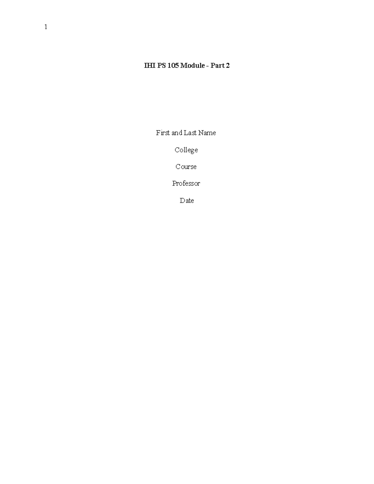 IHI PS 105 Module - IHI questions - IHI PS 105 Module - Part 2 First ...