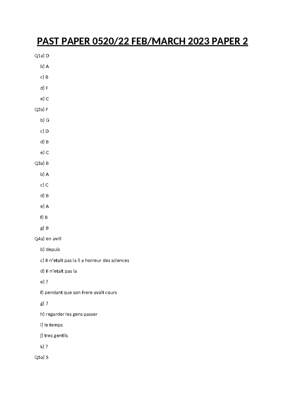 PAST Paper 0520/22 Feb-Mar 2023 Paper 2 Answers and Solutions - Studocu