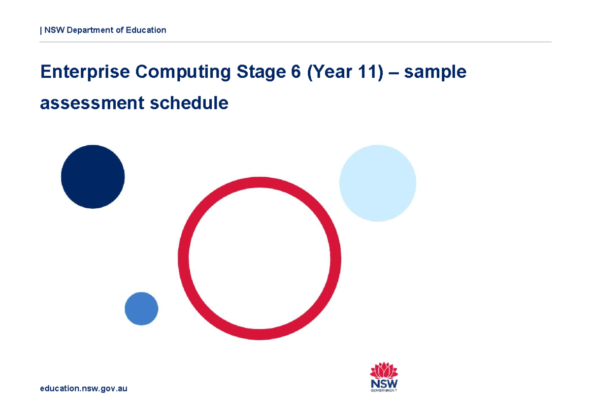 Enterprise Computing S6 Year 11 Sample Assessment Schedule - Studocu