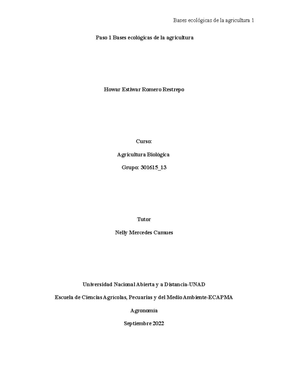 MIE Fase 1 Howar Estiwar Romero Restrepo - Paso 1 Bases ecológicas de ...