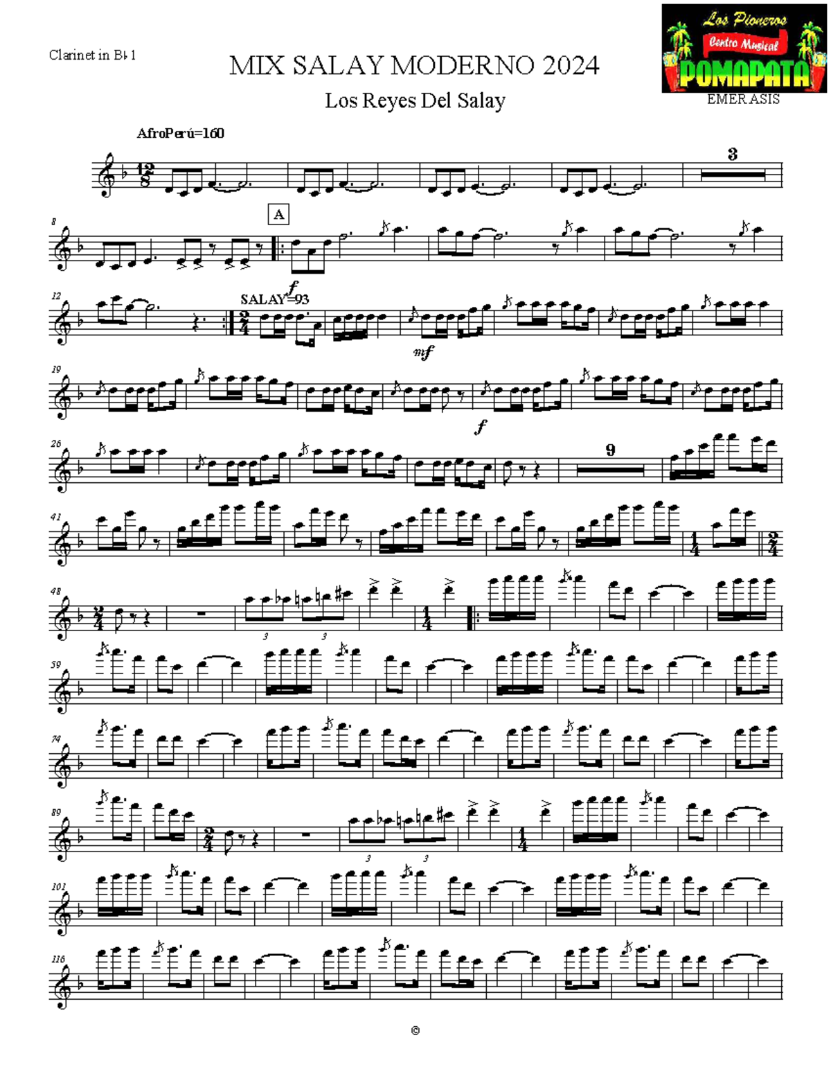 Salay Moderno 2024: Clarinet & Saxophone Notes (Emer Asis) - Studocu
